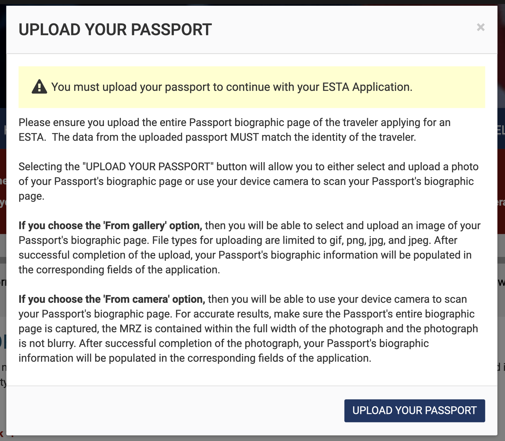 News: ESTA Application Process Change, Dec 2022